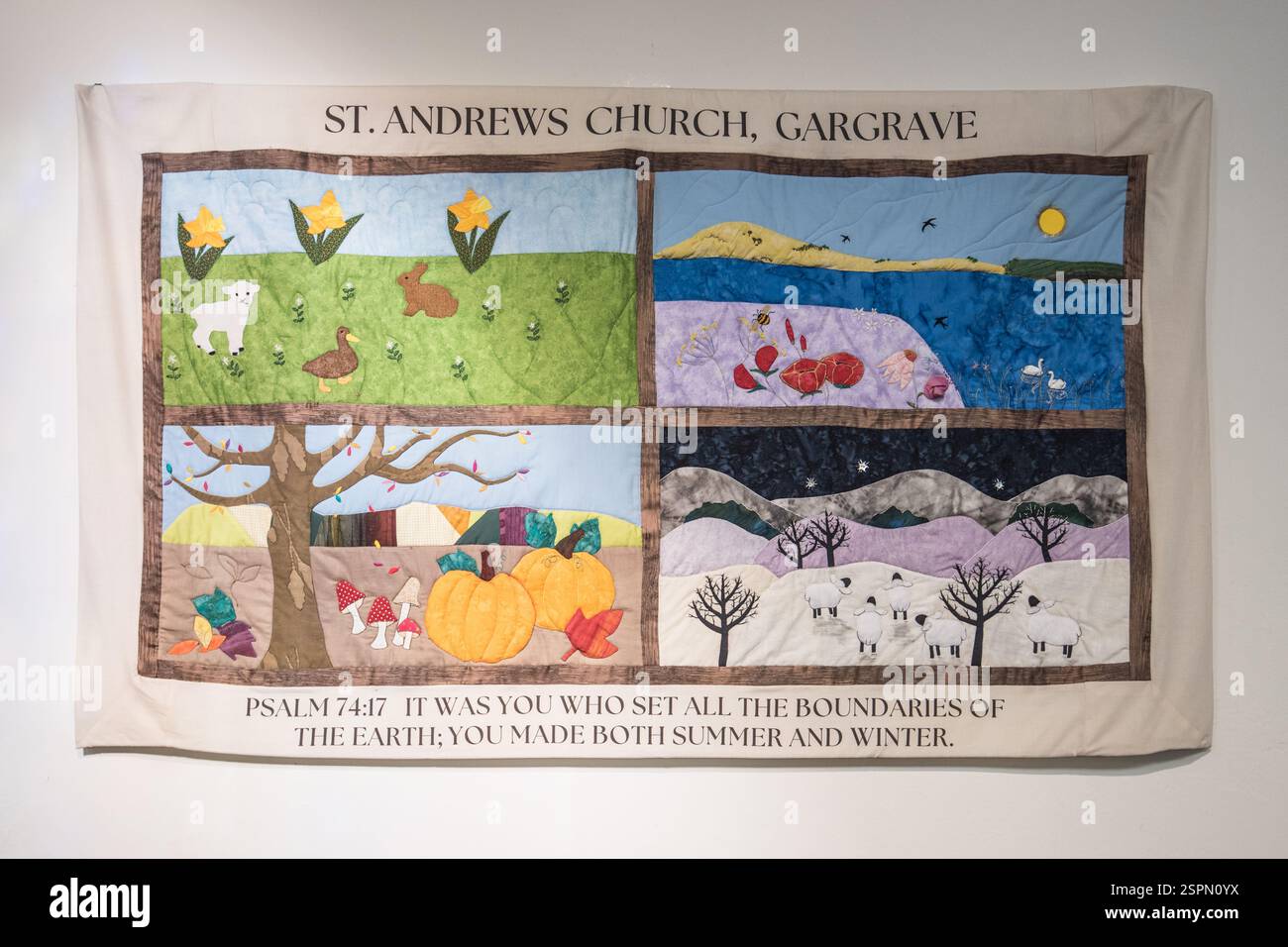 Psalm 74 verse 17 represented on a wall hanging at St Andrews church in ...