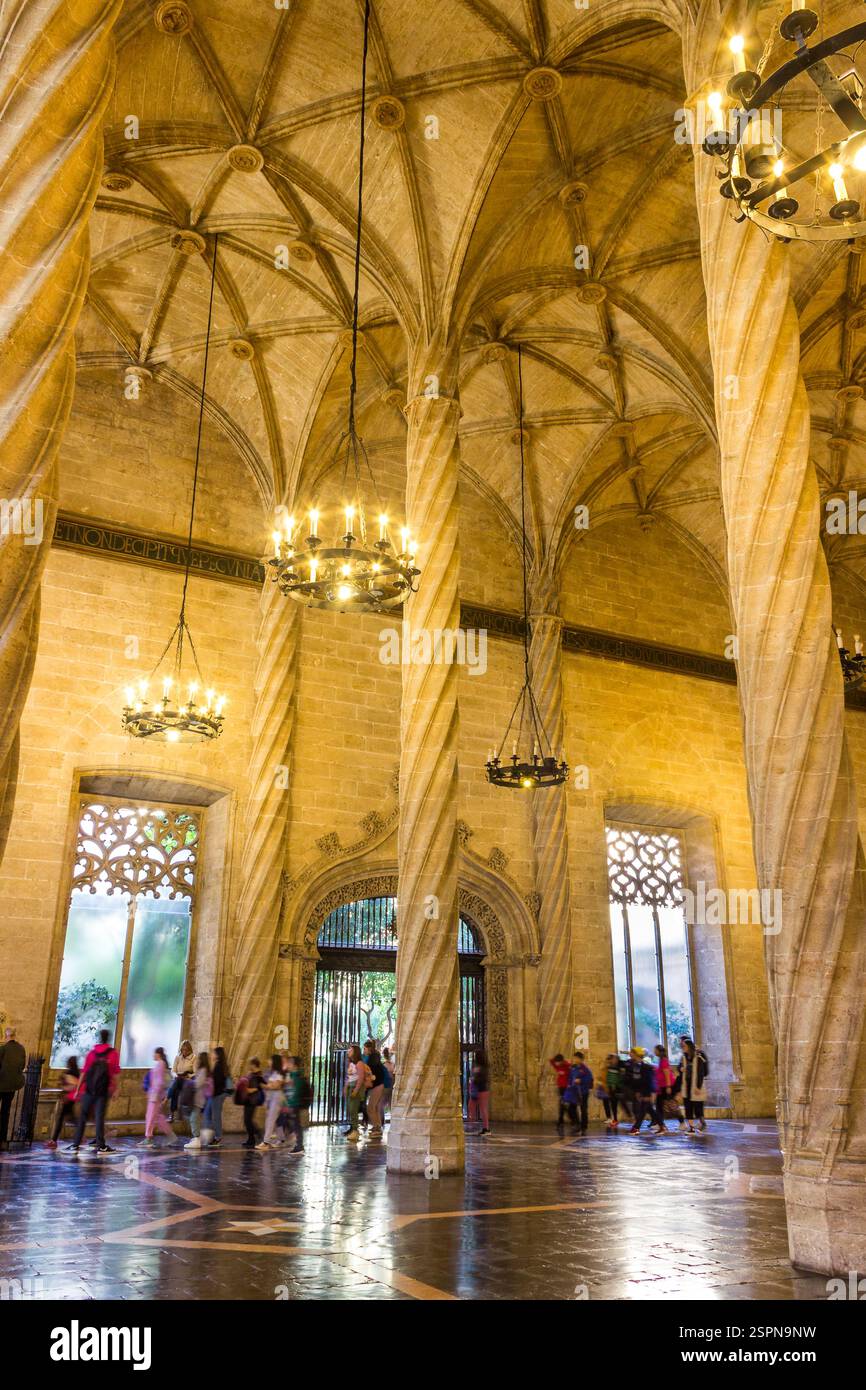 Interior of Silk Exchange, Valencia Stock Photo - Alamy