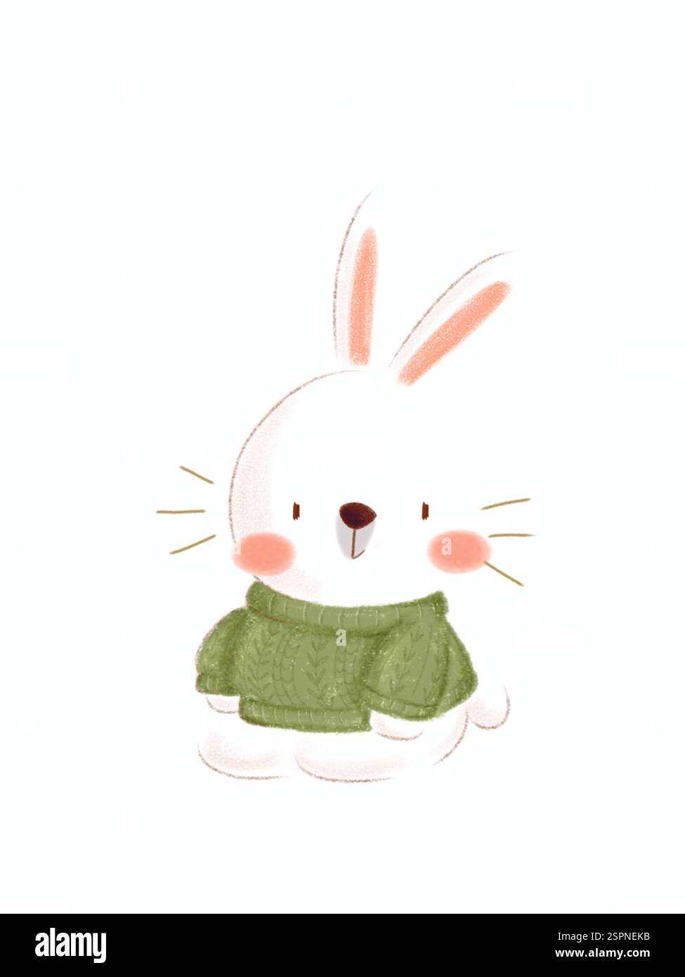 cute bunny is sitting and wearing pretty clothes illustration isolated ...