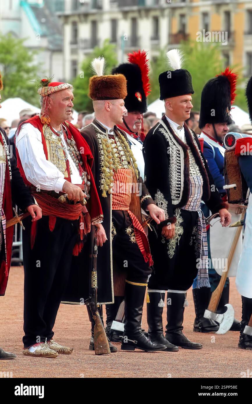 GENEVA; SWITZERLAND-May 04, 2024: Sinjska Alka Croatia warriors and ...