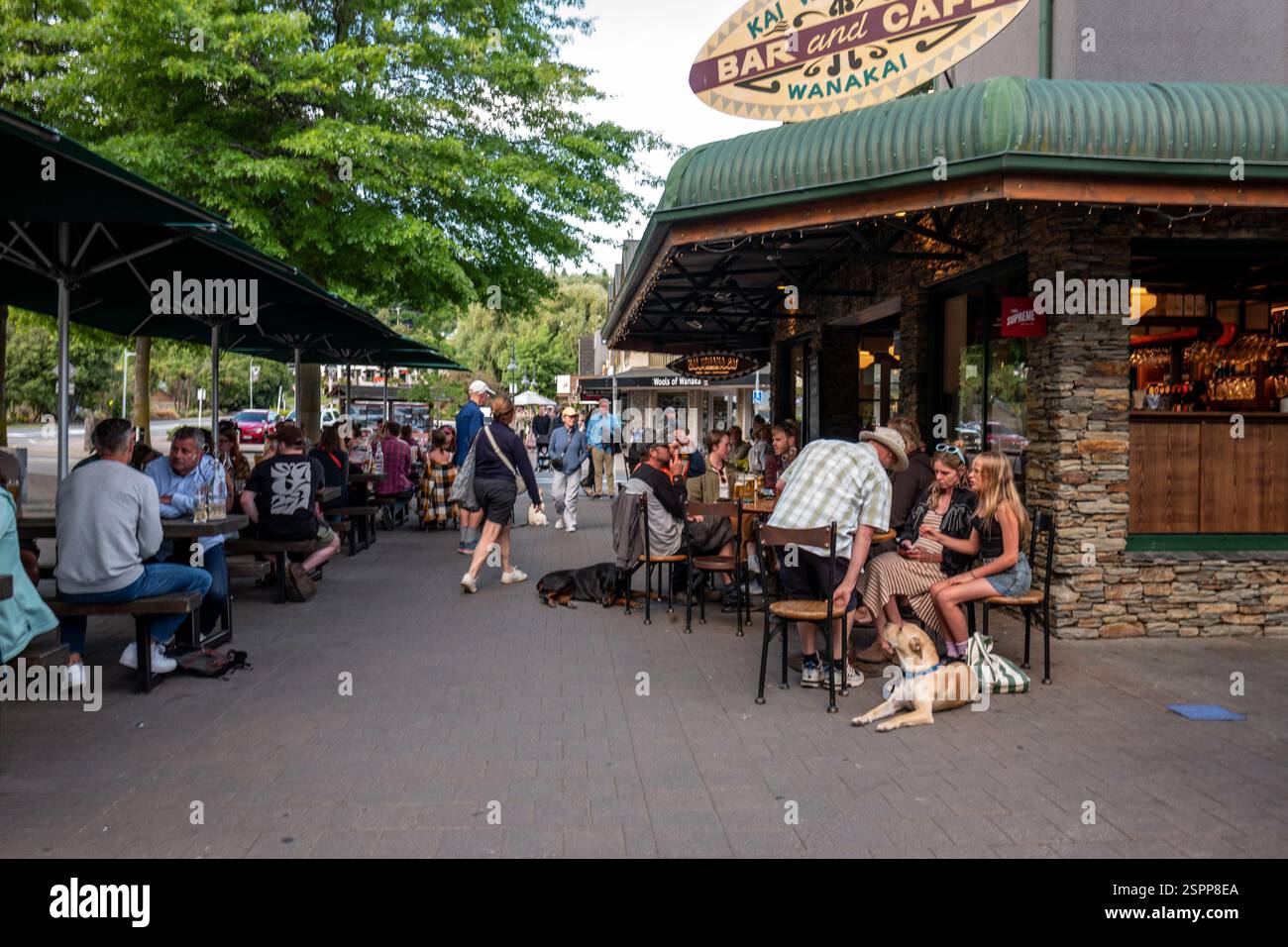 Wanaka, January 28th 2025: The Kai Whaka Pai cafe in town Stock Photo ...