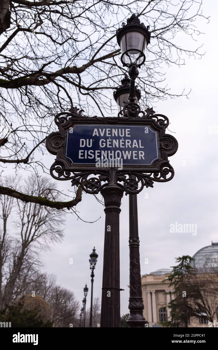 Typical French street name sign. Avenue du Général Eisenhower sign ...
