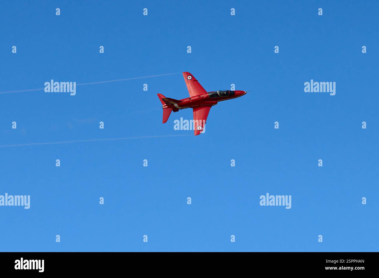 RAF Red Arrows Aerobatic Team practice over RAF Waddington Stock Photo ...