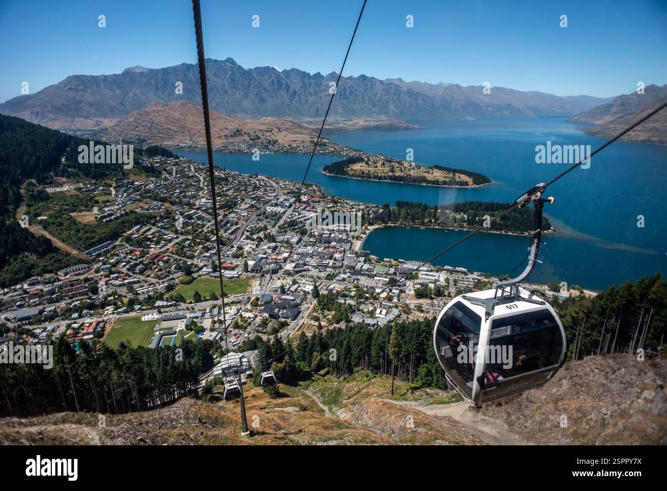 Queenstown, January 29th 2025: The view from Skyline Queenstown gondola ...