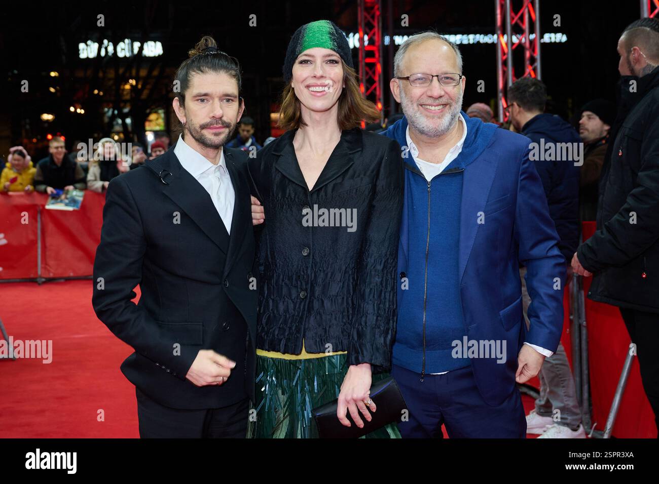 Berlin, Germany. 14th Feb, 2025. Actors Rebecca Hall, Ben Whishaw (l ...
