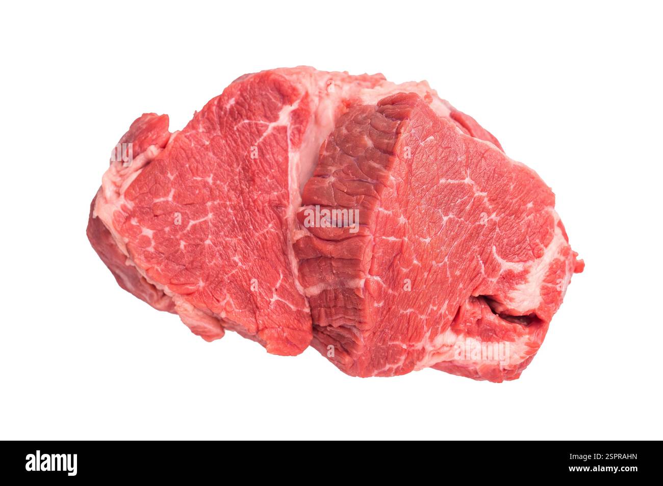 Raw beef boneless shank shin meat with herbs and spices. isolated on ...