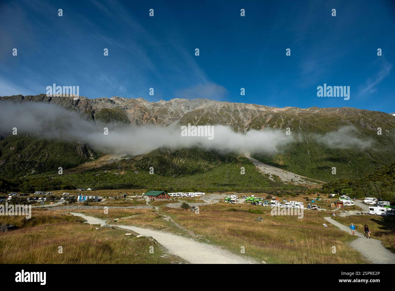 Mount Cook, February 2nd 2025: White Horse Hill campground Stock Photo ...