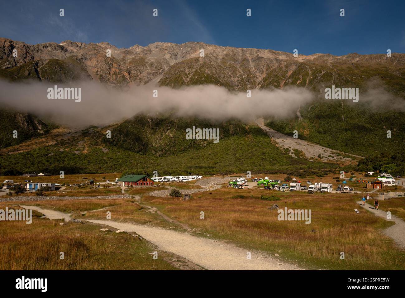 Mount Cook, February 2nd 2025: White Horse Hill campground Stock Photo ...