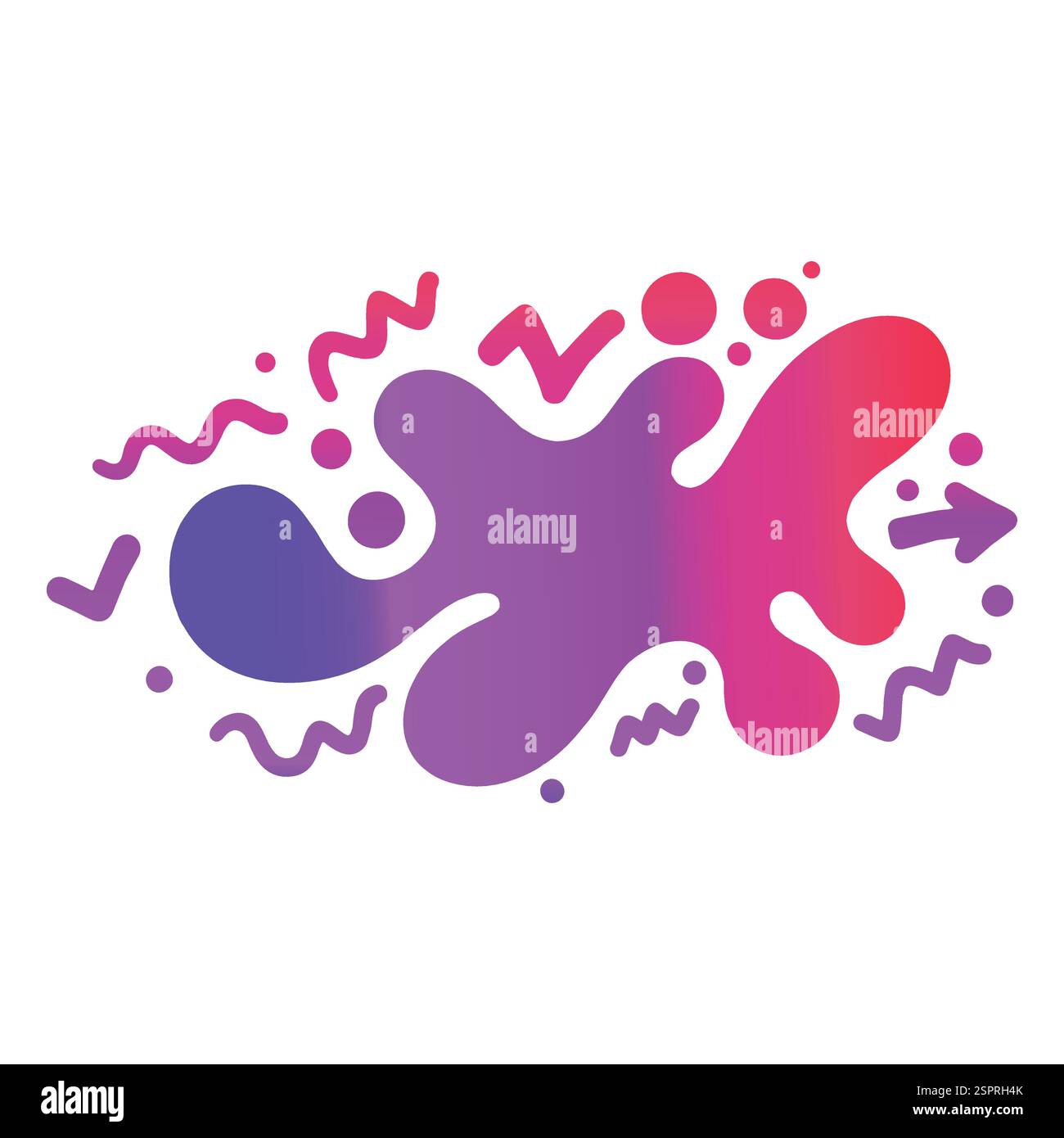 Abstract Liquid Splash with Vibrant Gradient and Playful Shapes Stock ...