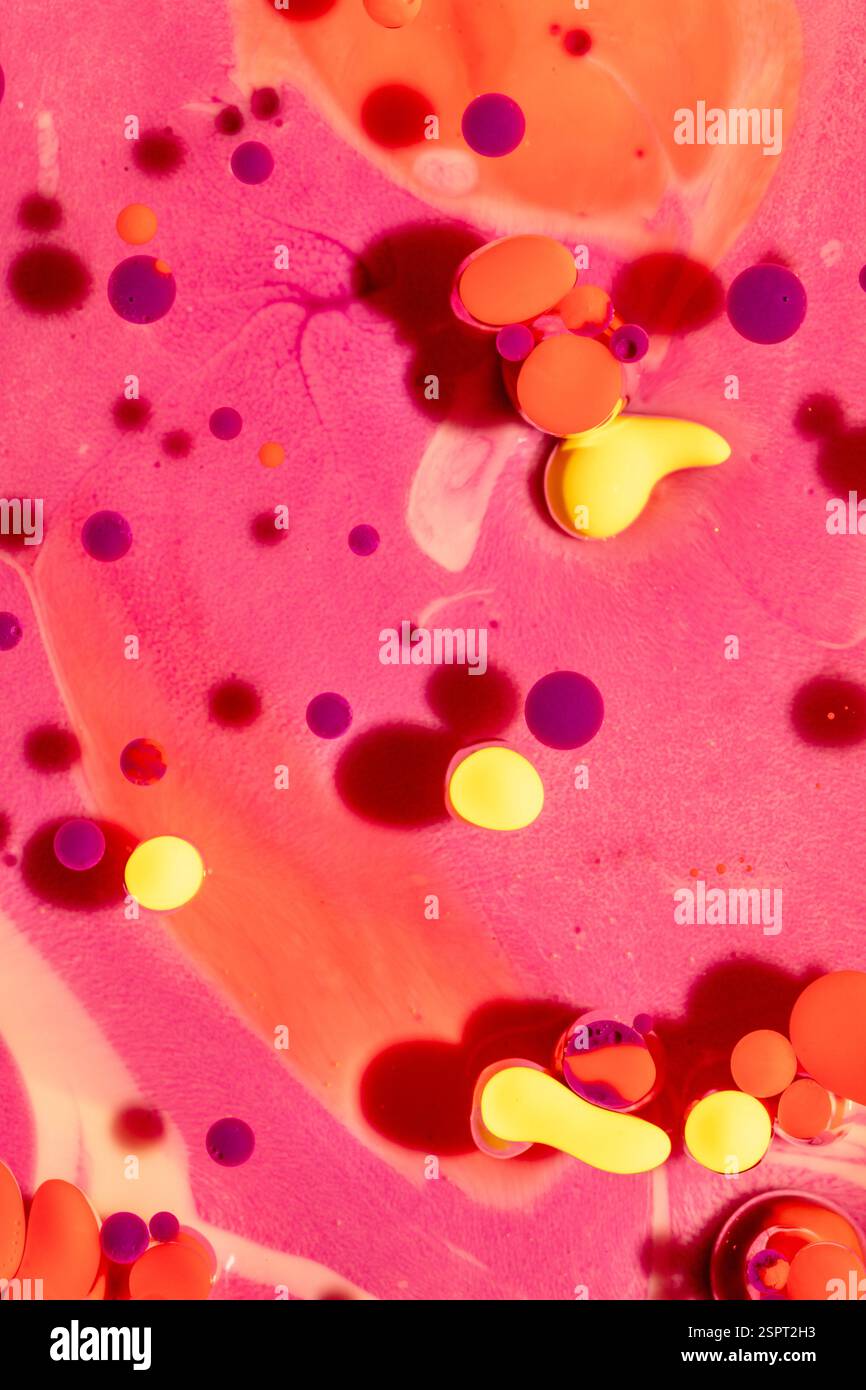 Stunning creative macro abstract still-life of colour infused milk and ...