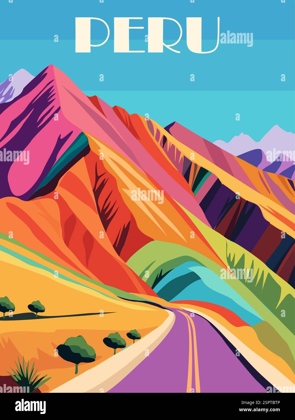 Peru scenic road Stock Vector Images - Alamy