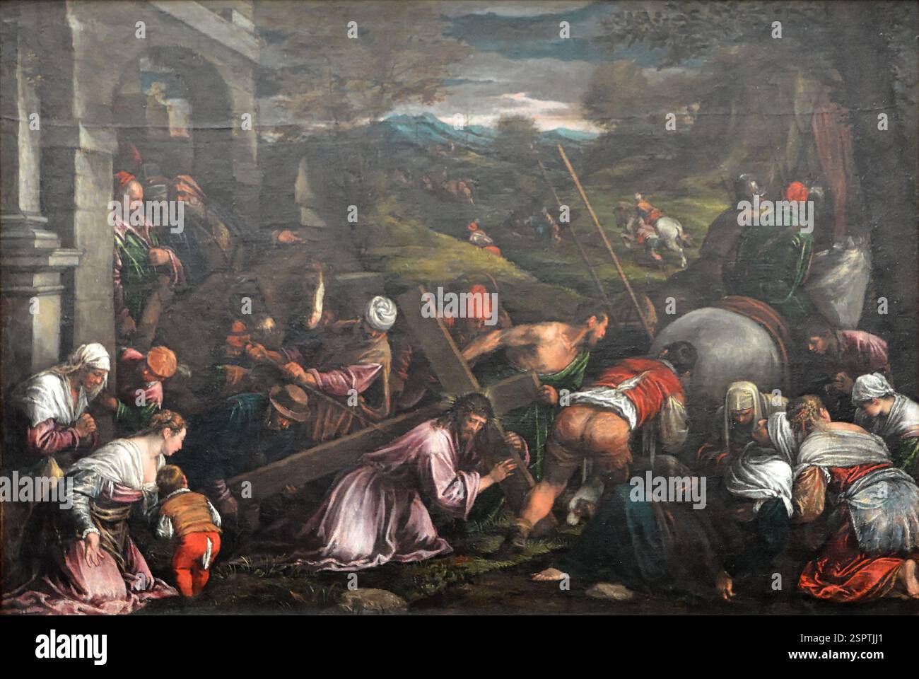 Christ carrying the cross Francesco Bassano the Younger Stock Photo - Alamy
