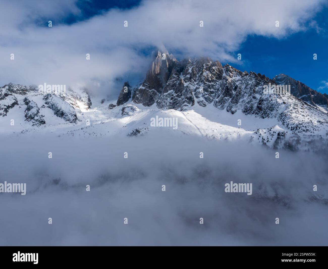 View of the mountain range in Montenvers Mer de Glace, mountains in ...