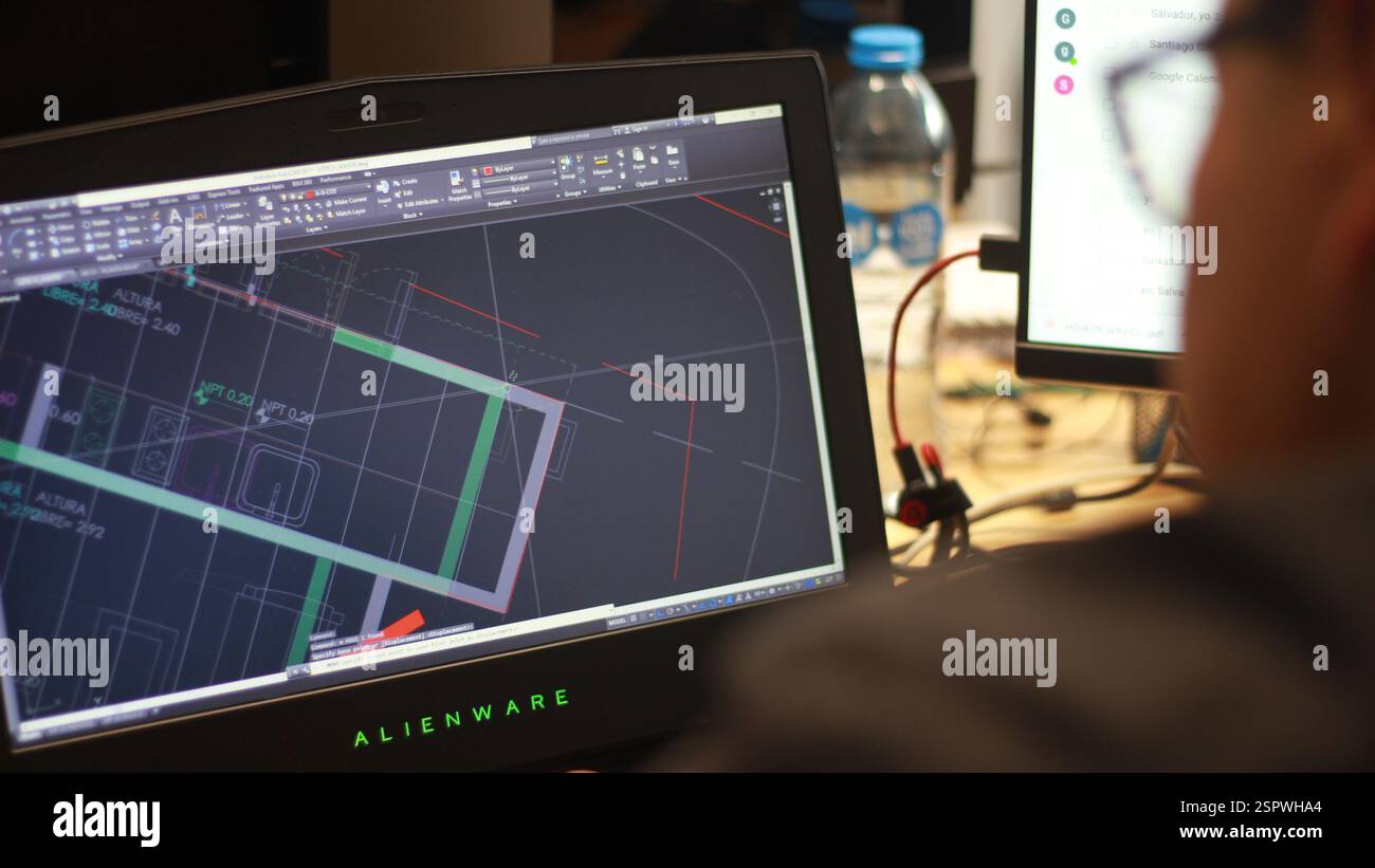 Architect Working on CAD Software for Technical Design Stock Photo - Alamy