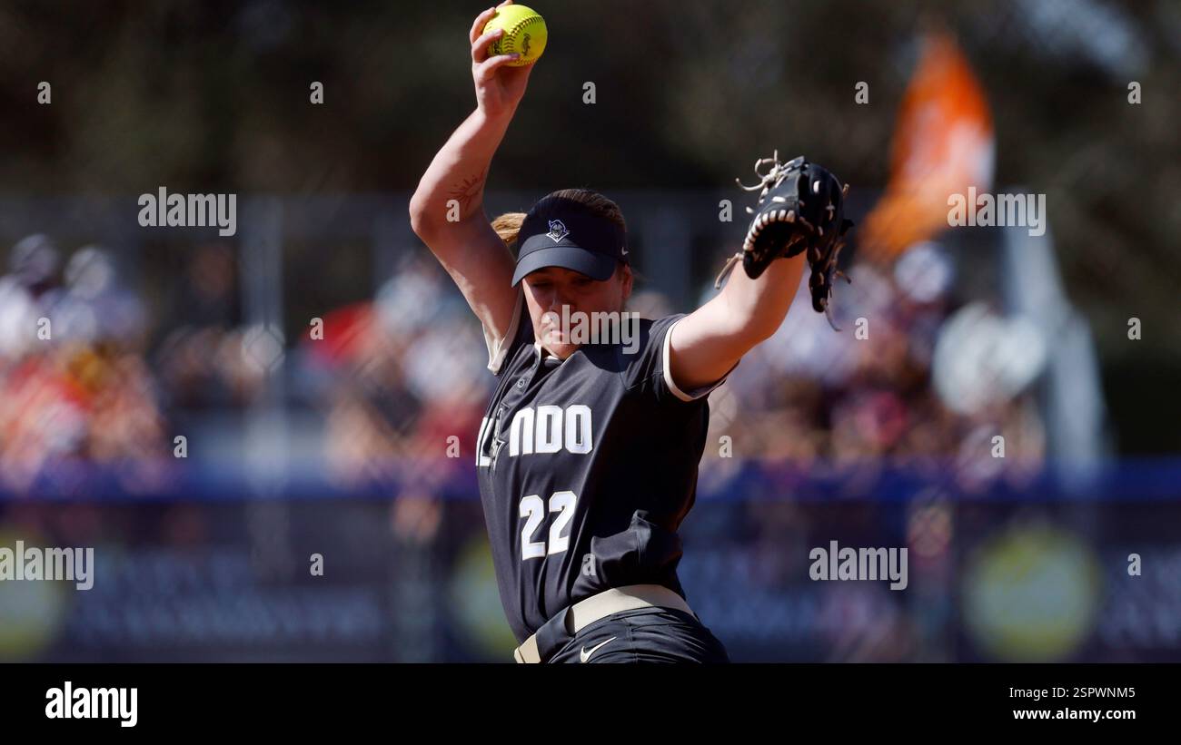 UCF catcher Ashleigh Griffin (27) during an NCAA softball game against ...
