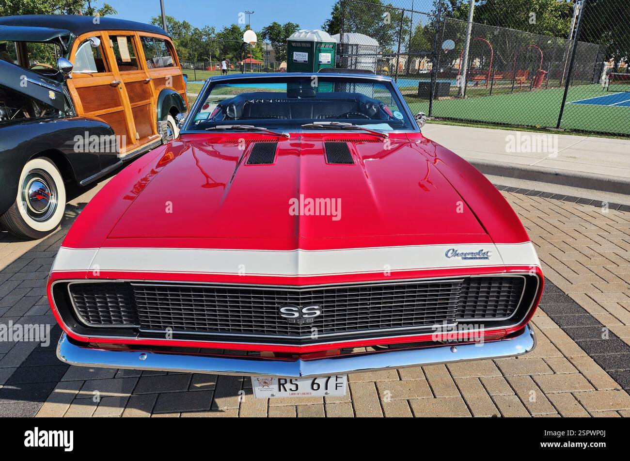 Park Ridge, Illinois, USA - August 21, 2024: Red car of Chevrolet ...