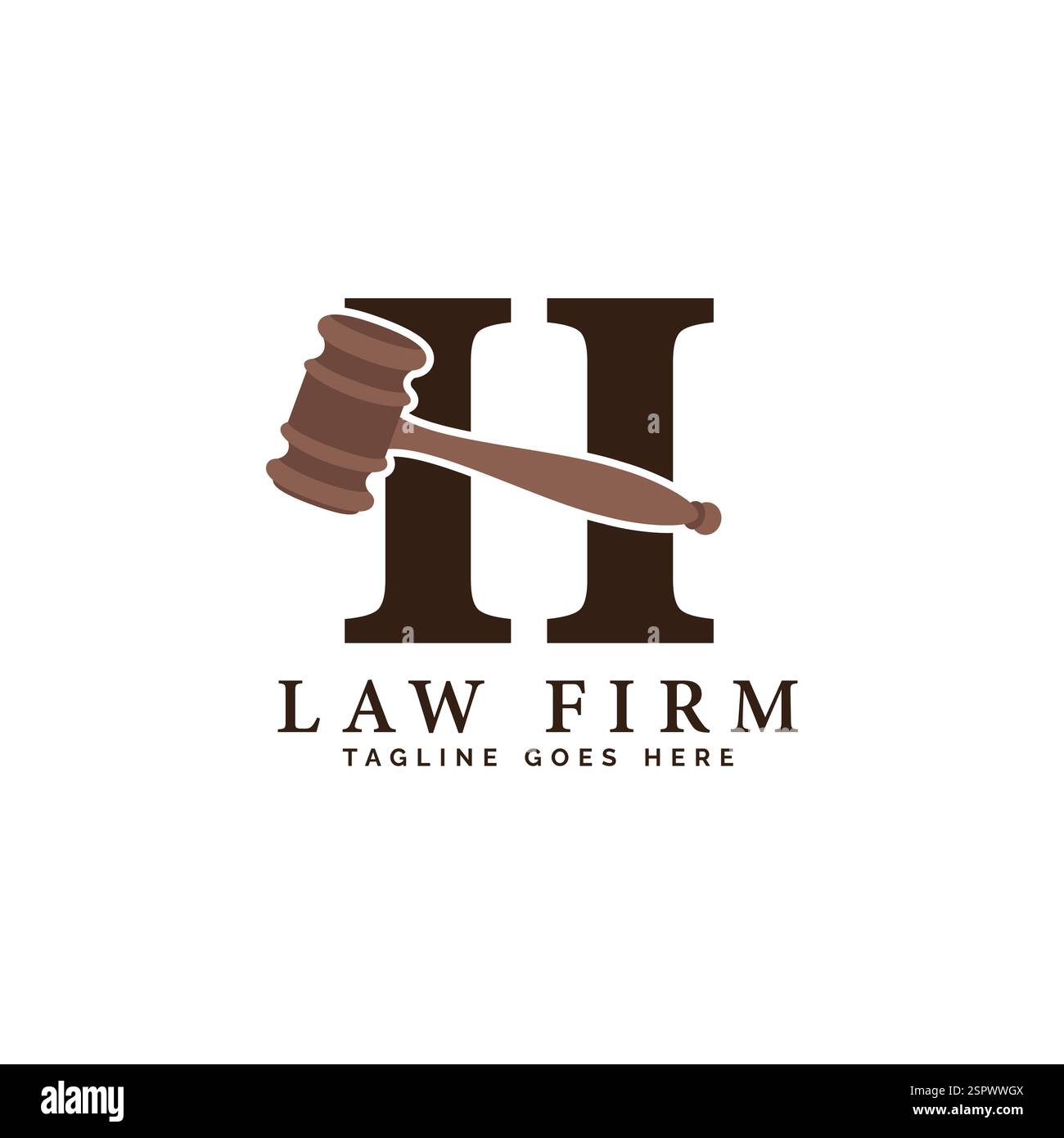 Letter H Law Firm Logo Concept with Judge Hammer. Alphabet H Judge ...