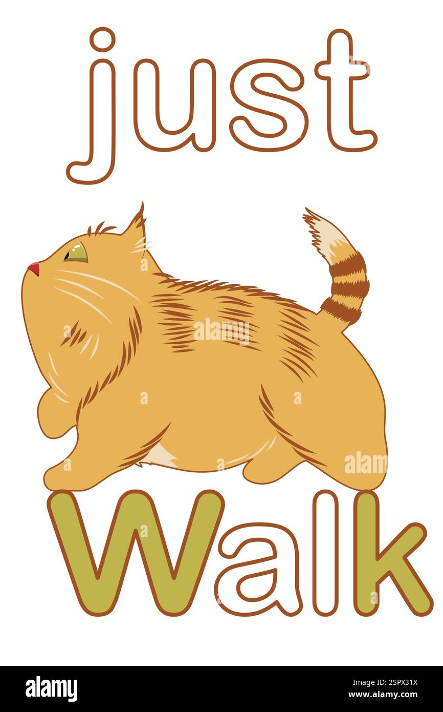 Cartoon ginger fat cat walk hi-res stock photography and images - Alamy