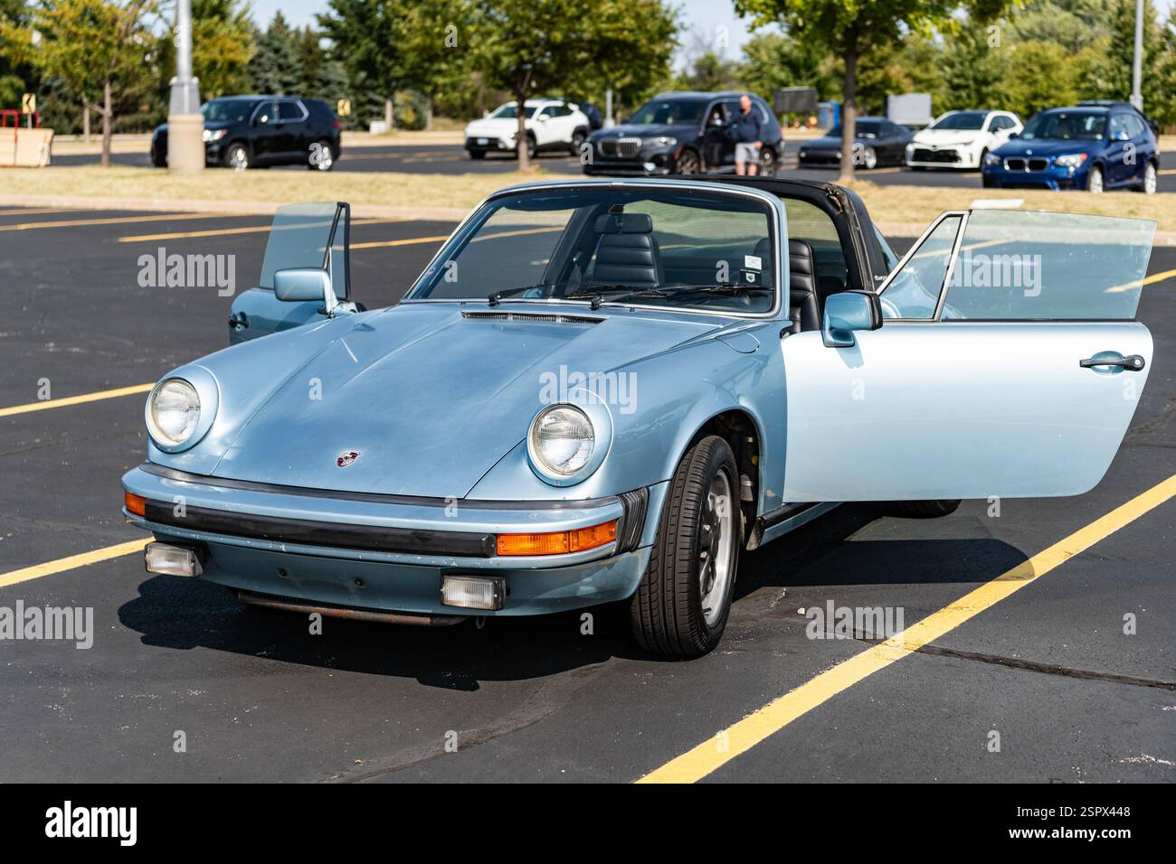Chicago, Illinois, USA - September 08, 2024: Porsche 911SC Targa retro ...