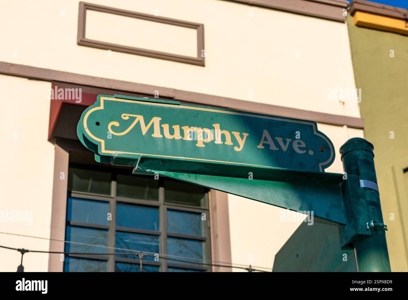Murphy Avenue historic street sign in Sunnyvale downtown Stock Photo ...