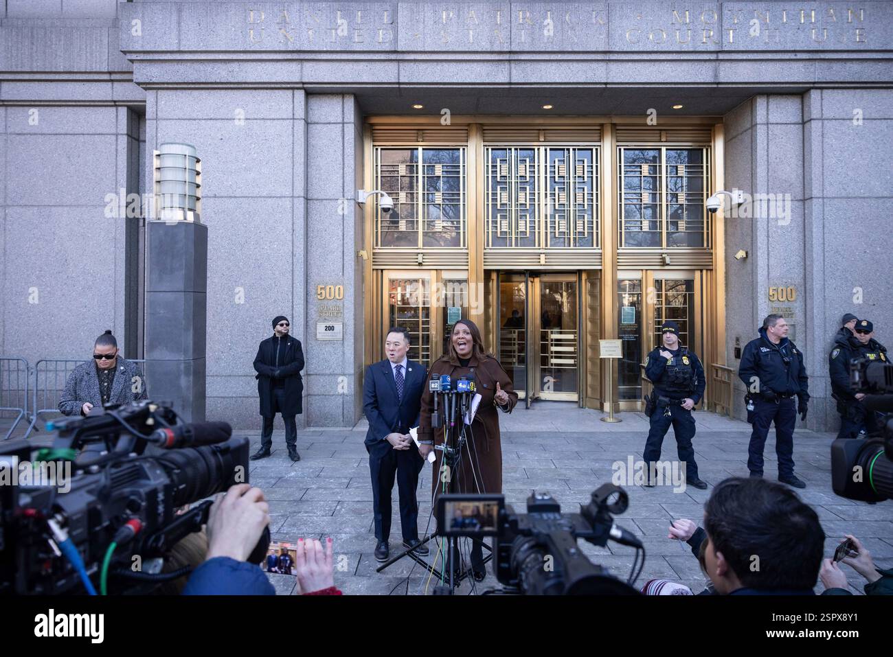 New York Attorney General Letitia James, right, and Connecticut ...