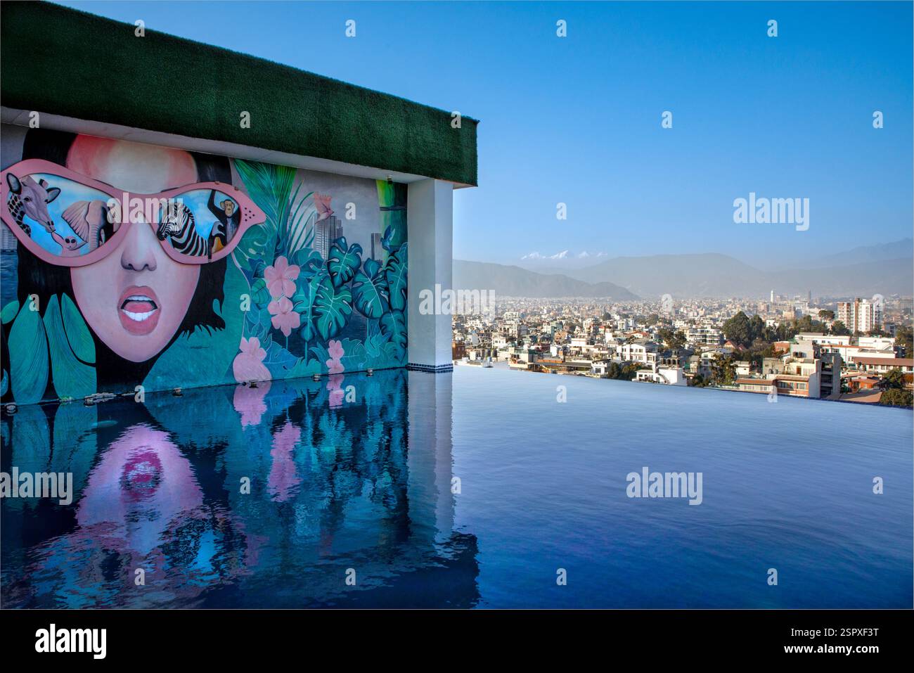 Kathmandu, Nepal - February 3rd 2025 - Roof top Infinity pool ...