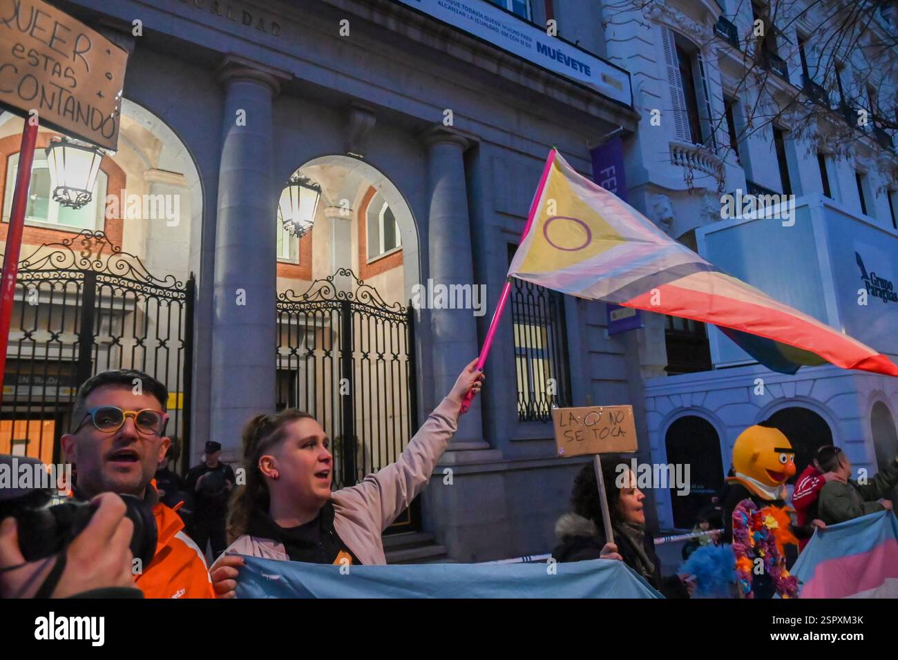 Madrid, Madrid, SPAIN. 14th Feb, 2025. Protest in front of the Ministry ...