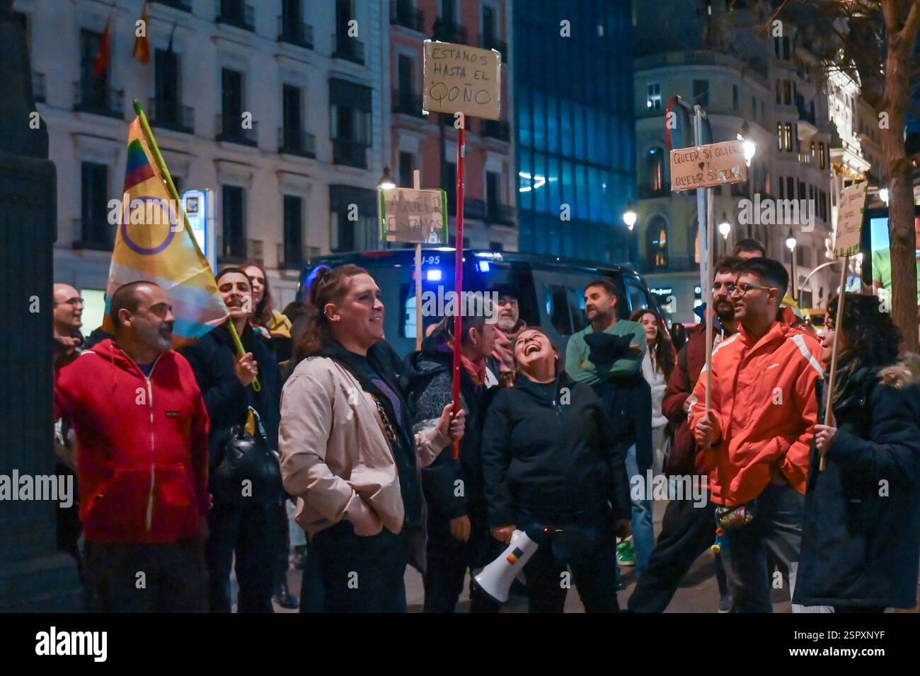 Madrid, Madrid, SPAIN. 14th Feb, 2025. Protest in front of the Ministry ...
