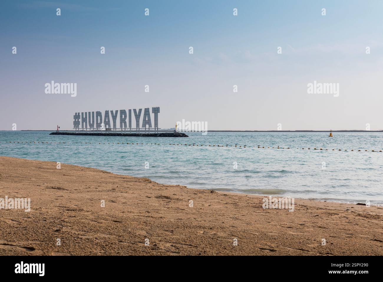 Hudayriyat symbol on the platform on the sea water Stock Photo - Alamy