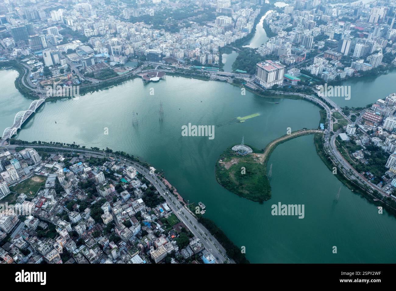 A breathtaking aerial view of Dhaka’s Hatirjheel project, showcasing ...