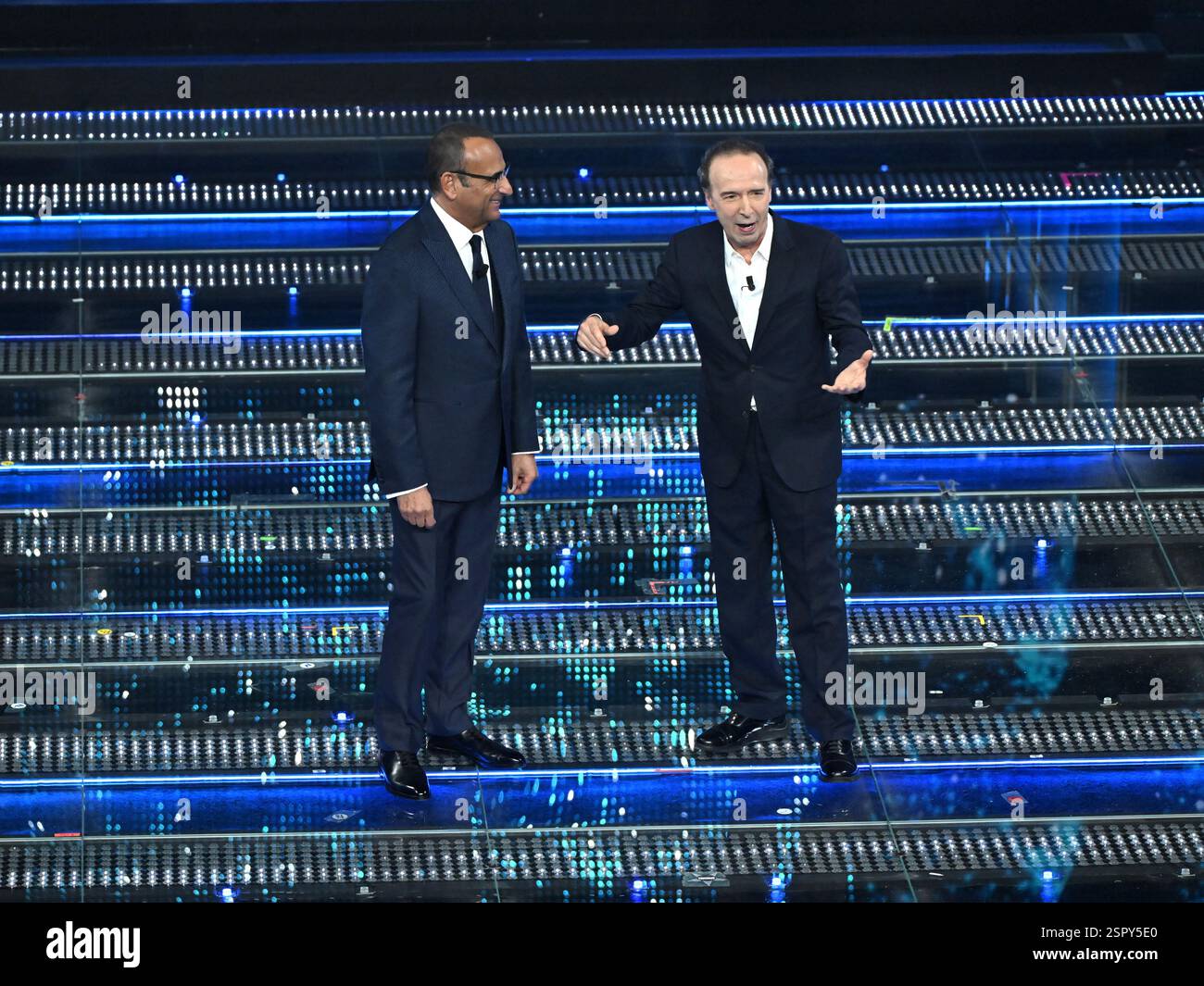 Sanremo, Italy. 14th Feb, 2025. Fourth Evening. In the photo: Carlo ...