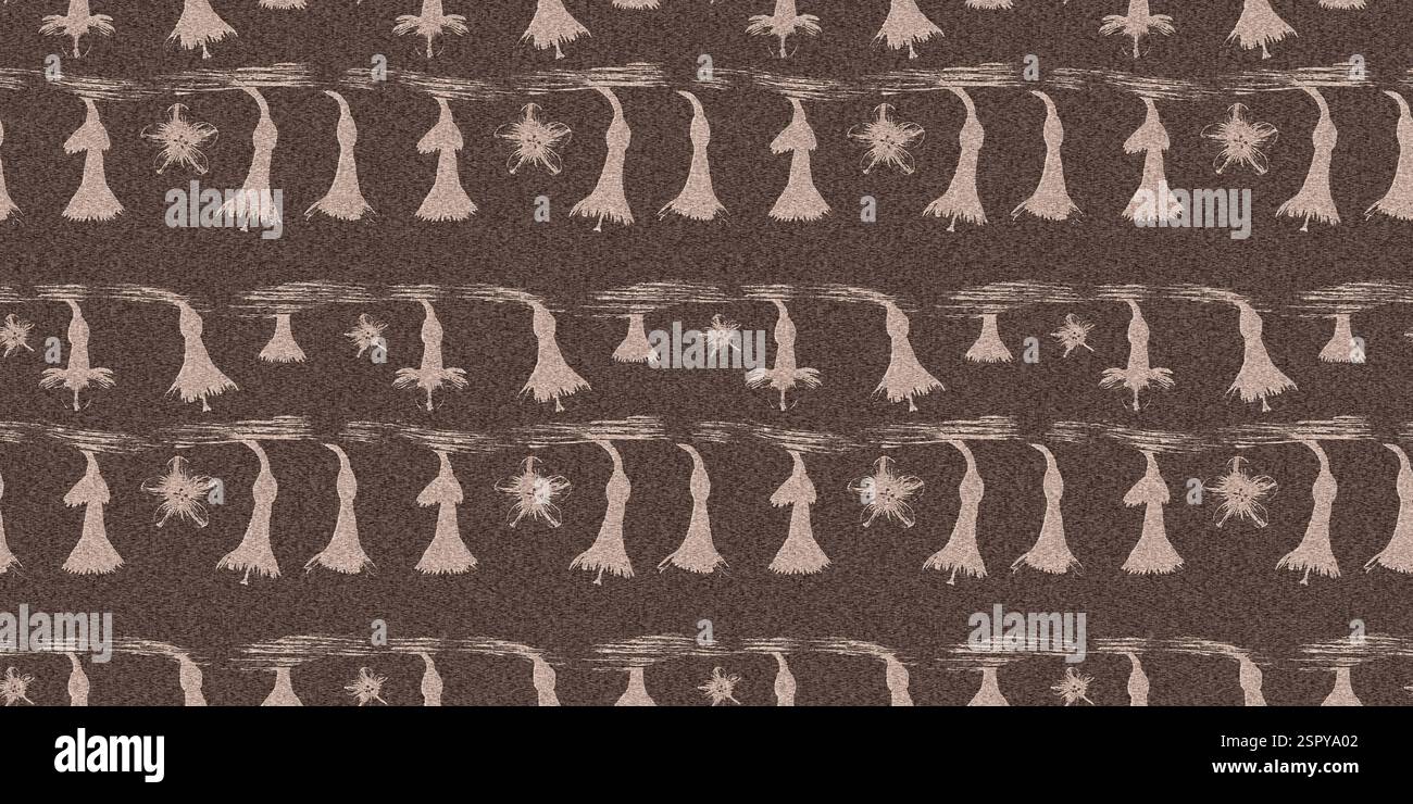 Mocha brown linen floral patterns seamless patterns border design ...