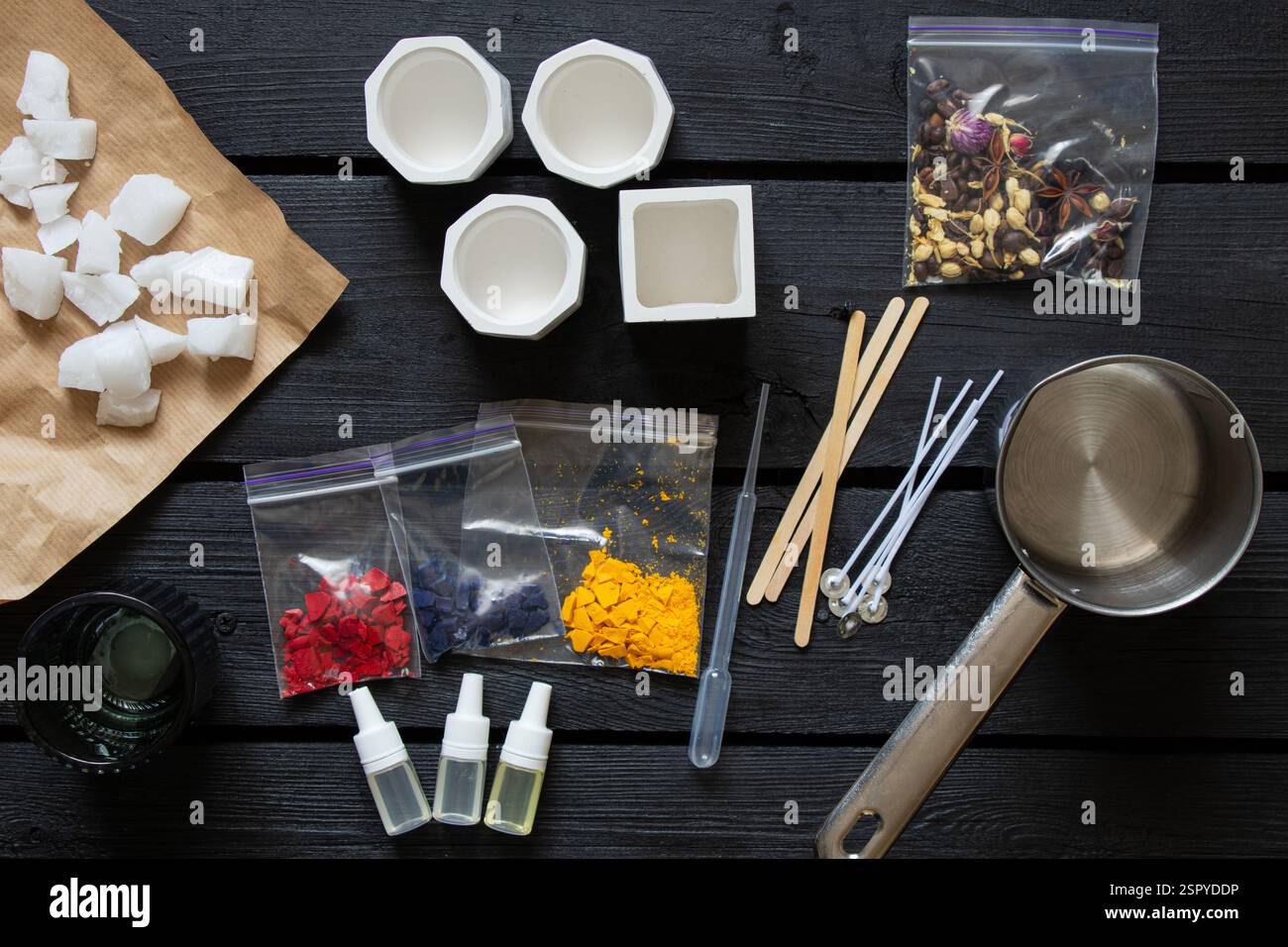 The process of making scented candles at home, make candles with your own hands Stock Photo - Alamy