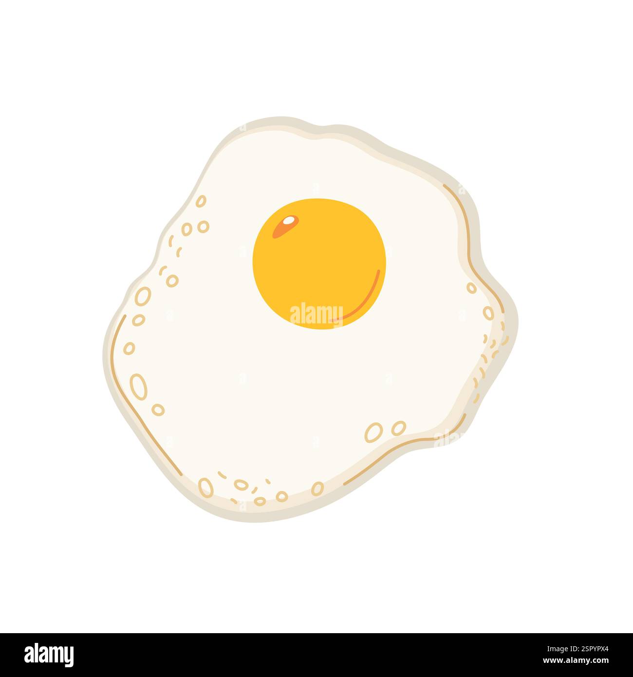 Fried eggs food element simple flat hand drawn vector illustration ...