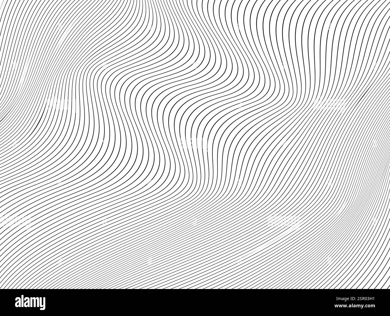 Black and white wavy line pattern. Vector illustration Stock Vector ...