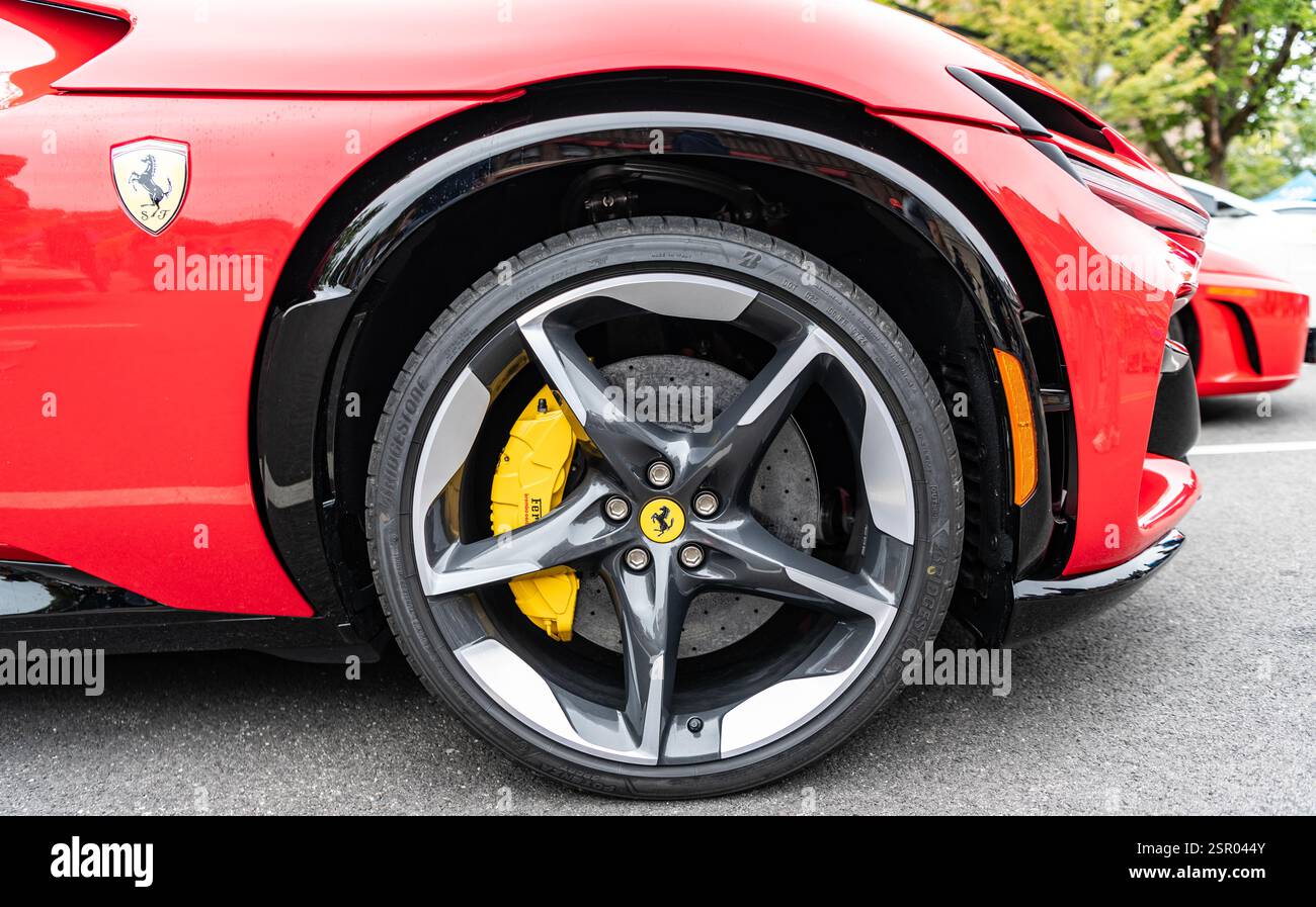 Chicago, Illinois - September 29, 2024: Ferrari Purosangue red color ...