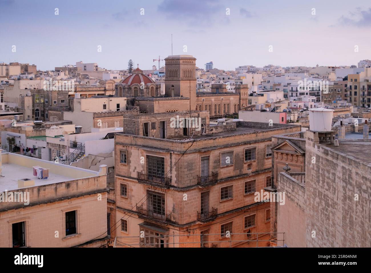 Sliema city urban landscape view, with roof and facade filling the ...