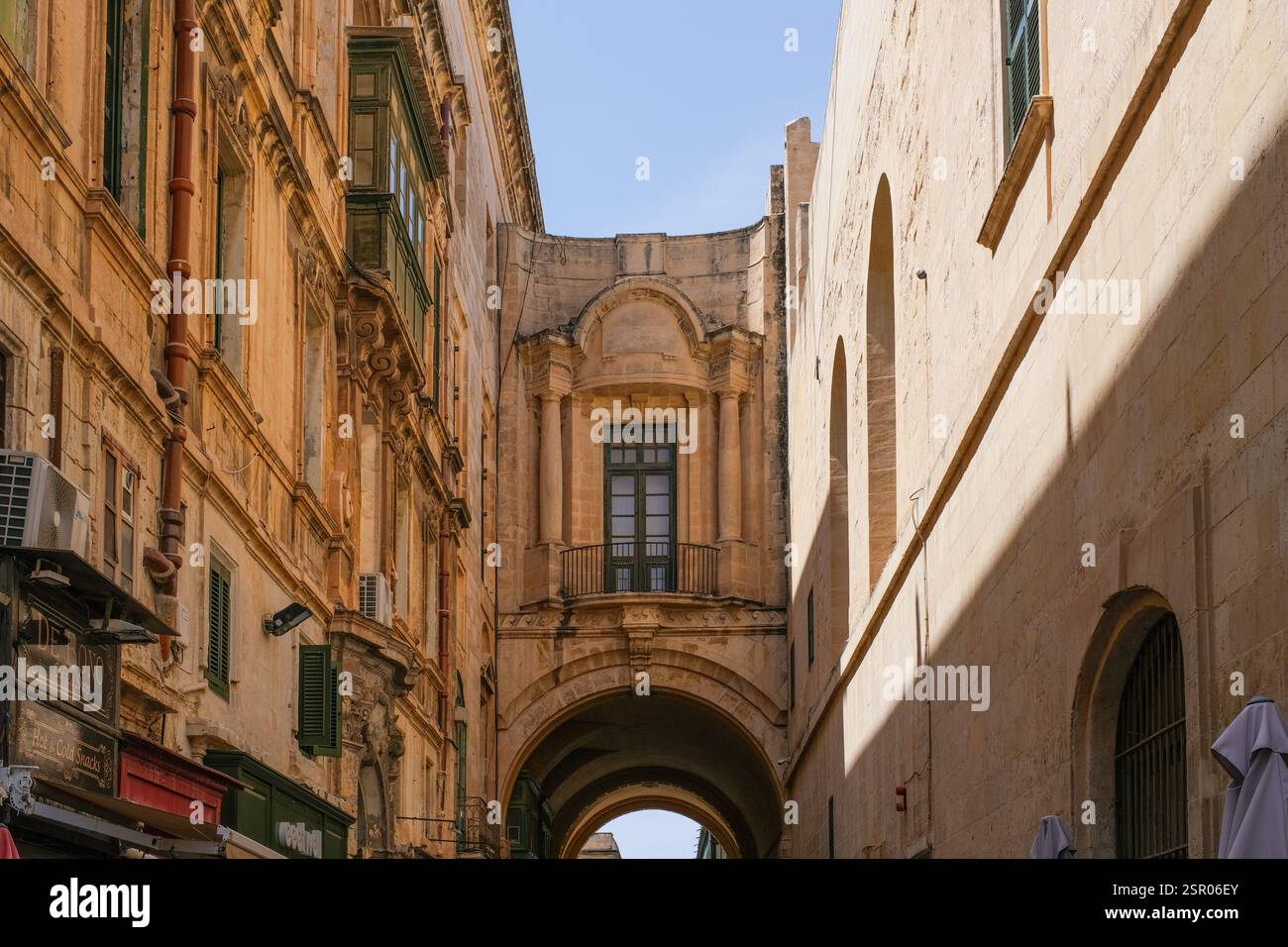 Landmark of in the ancient city of Valletta, Malta Stock Photo - Alamy
