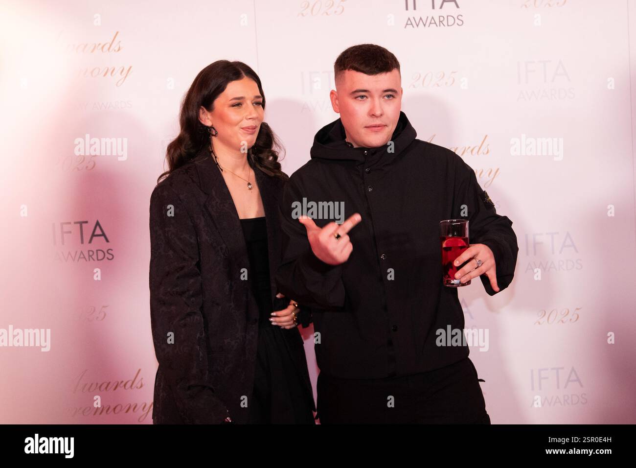 Dublin, Ireland – 14th February 2025 – Kneecap on the red carpet ahead ...
