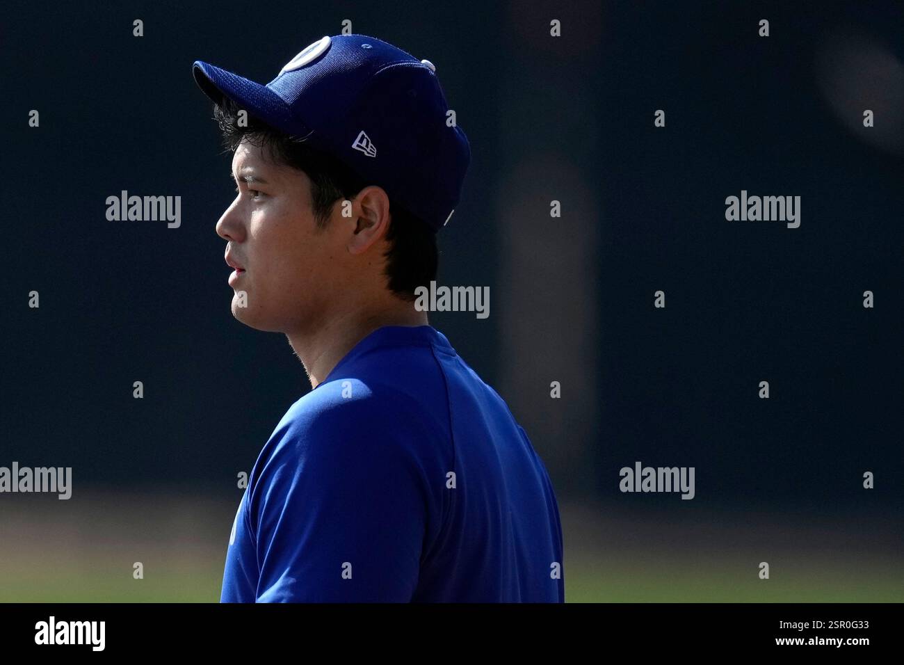 Los Angeles Dodgers' Shohei Ohtani, of Japan, runs drills during a ...