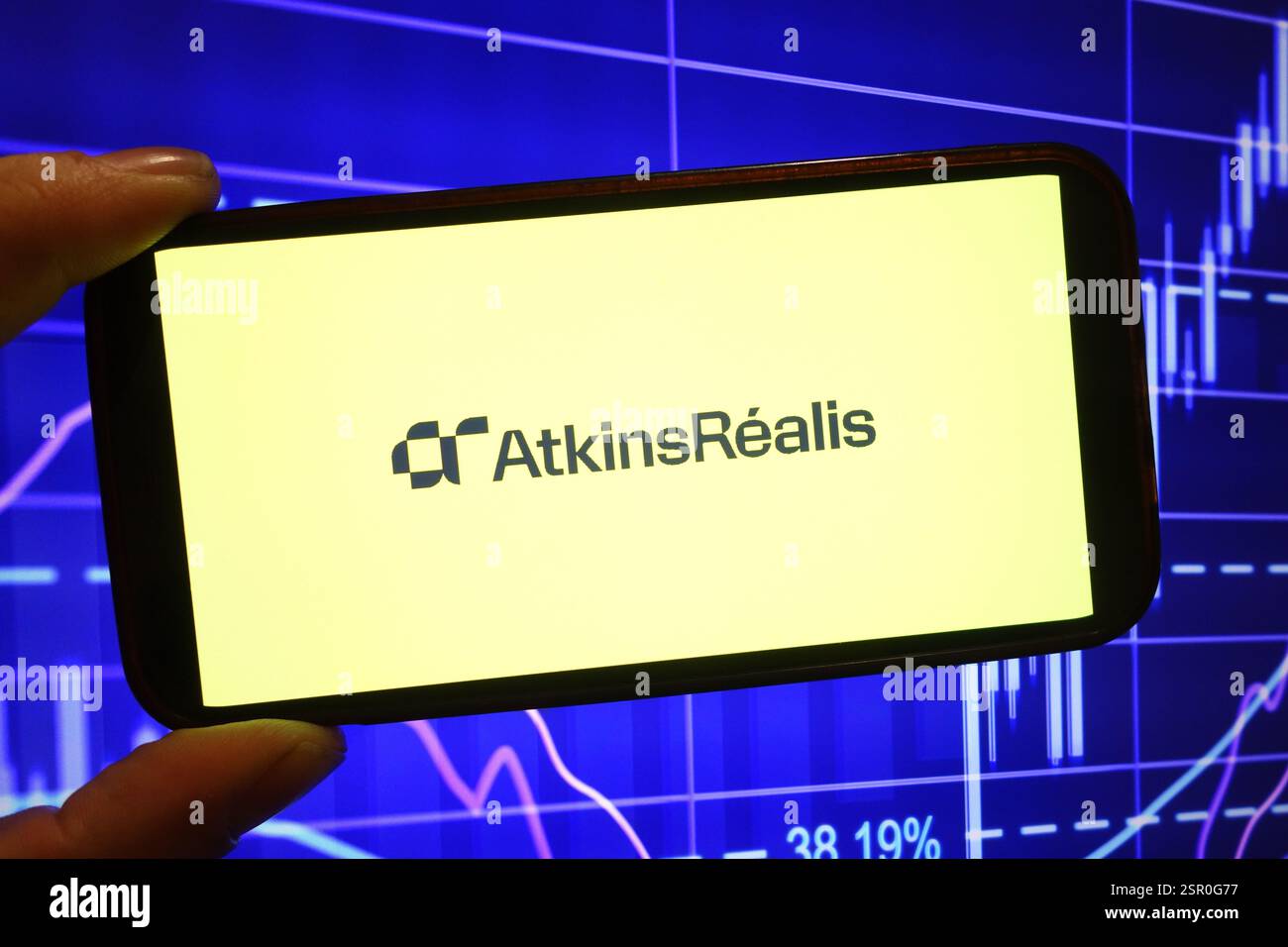 In this photo illustration, the AtkinsRealis Group Inc company logo is ...
