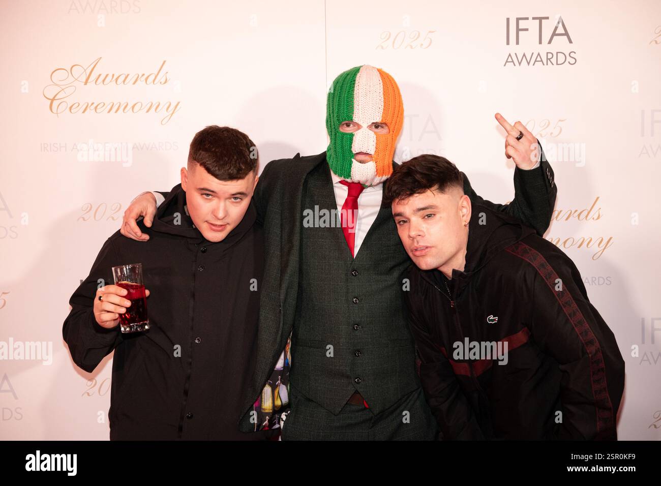 Dublin, Ireland – 14th February 2025 – Kneecap on the red carpet ahead ...