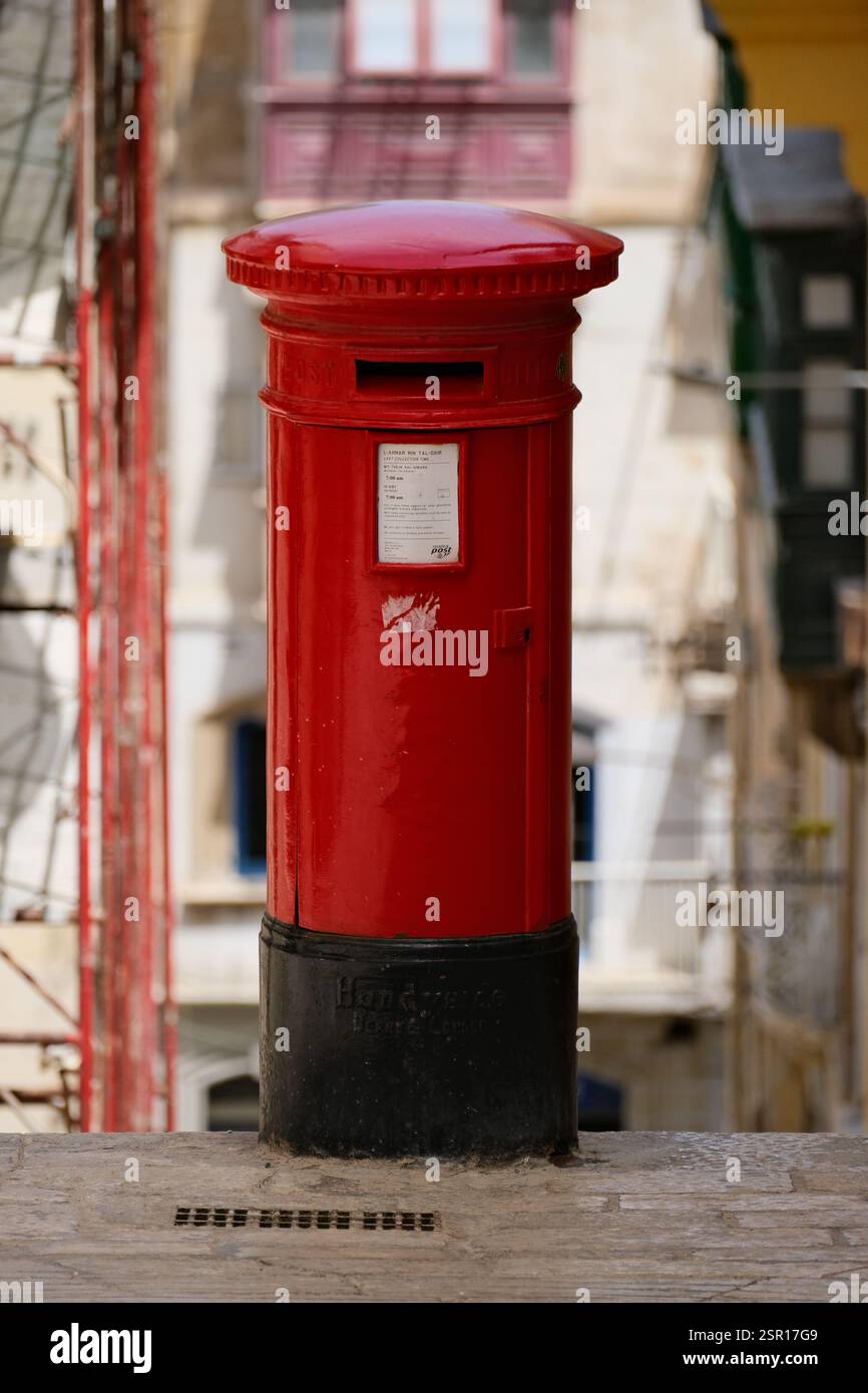 Traditional red mail letter box in Valletta, Malta Stock Photo - Alamy