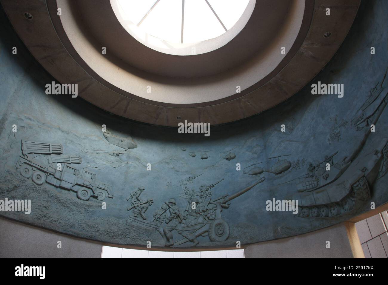 Korean War Memorial. Ceiling mural depicts intense battle scenes ...