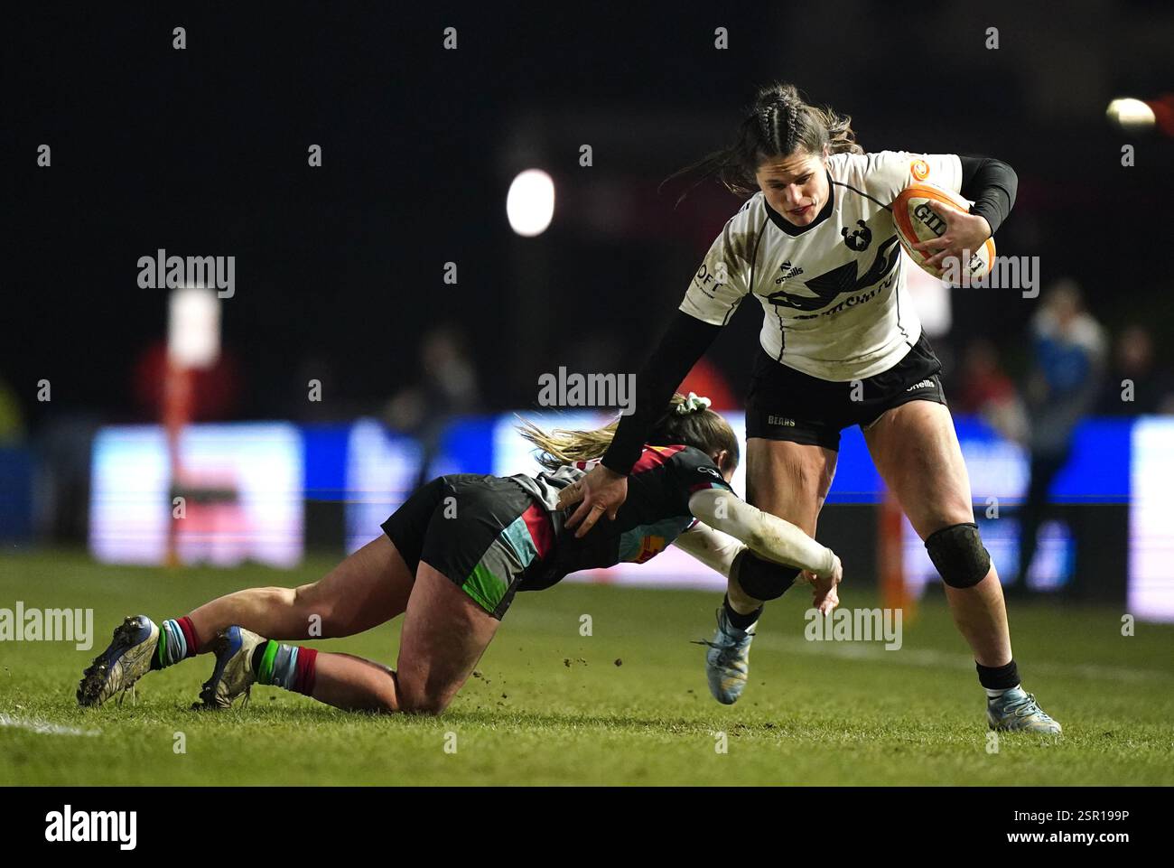 Bristol Bears' Ilona Maher tackled by Harlequins' Kayleigh Powell ...