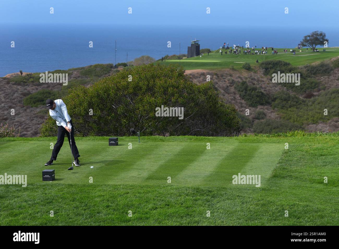 Patrick Rodgers hits a tee shot on the 17th hole of the South Course at ...