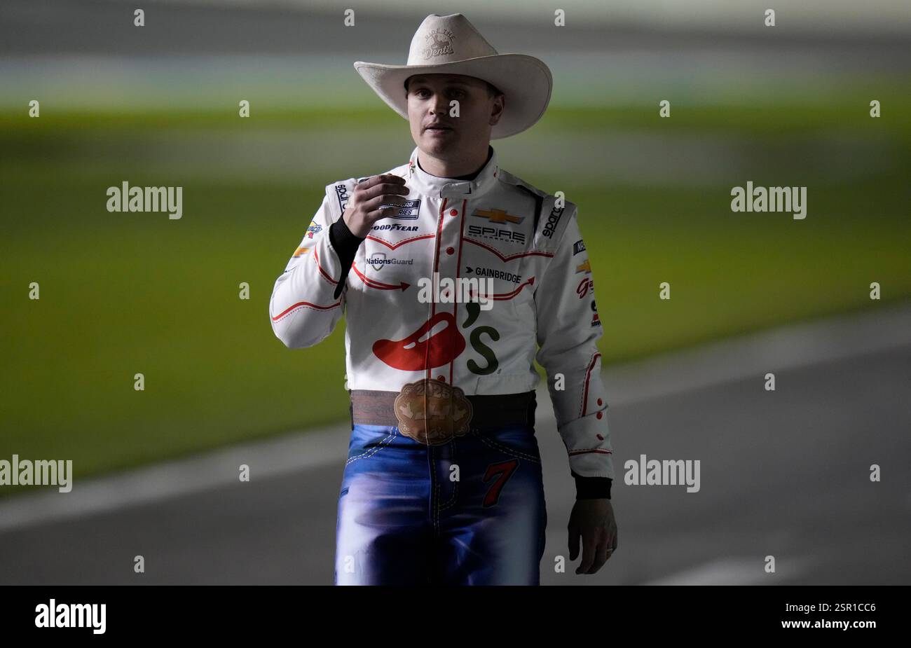 Justin Haley during qualifying for the NASCAR Daytona 500 auto race ...