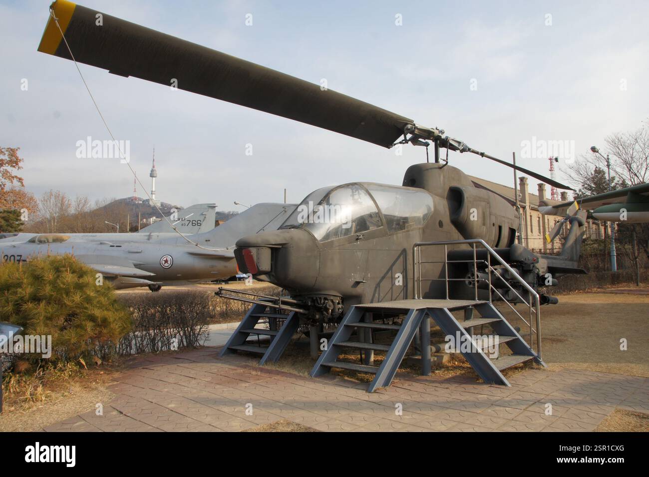 AH-1J Sea Cobra helicopter, parked on display in South Korea. Main ...