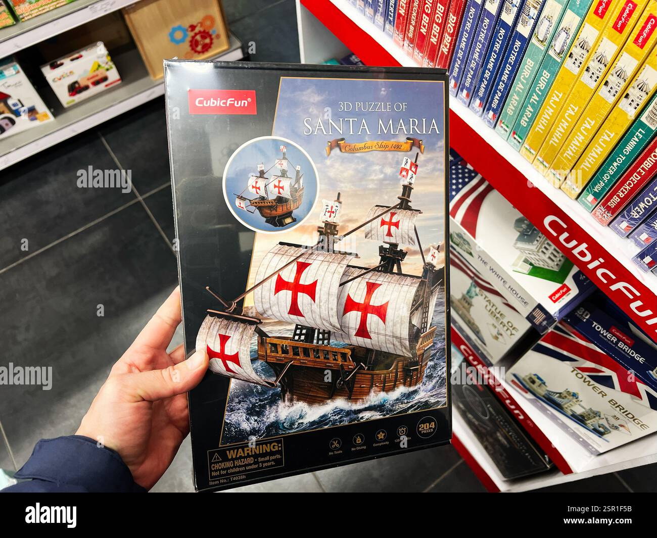 Lviv, Ukraine - February 13, 2025: Santa Maria 3D model puzzle ...