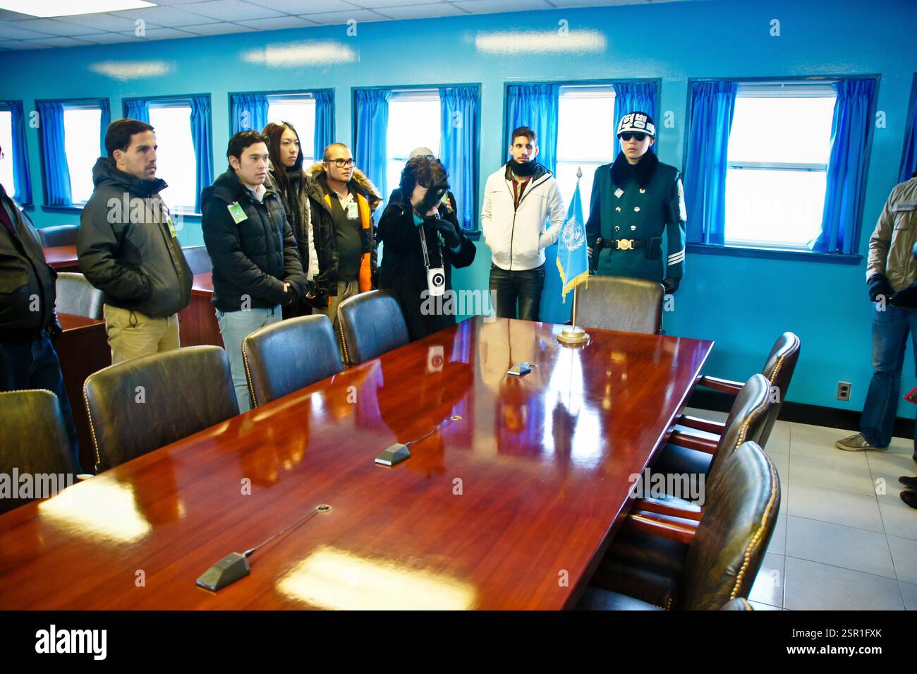 DMZ zone. Panmunjom is a military border between North Korea and South ...